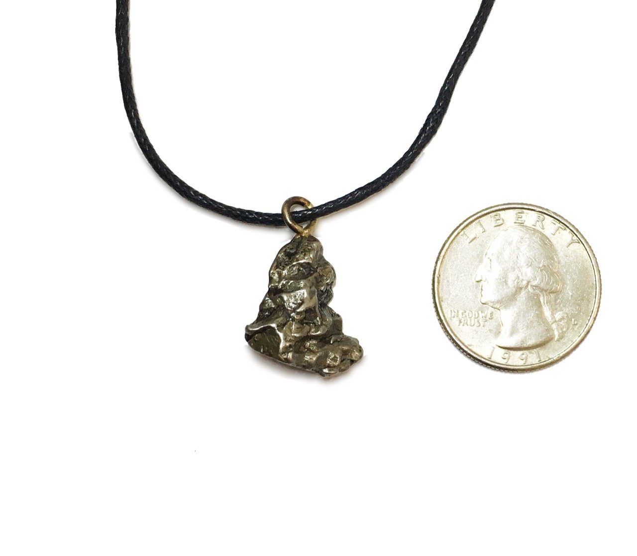 goldnuggetminer Genuine Meteorite Necklace Pendant with Certificate of Authenticity from Campo Del Cielo Fall