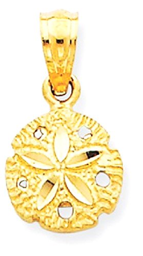 IceCarats 14K Yellow Gold Sand Dollar Sea Star Starfish Necklace Charm Pendant 16mm x 8mm Only