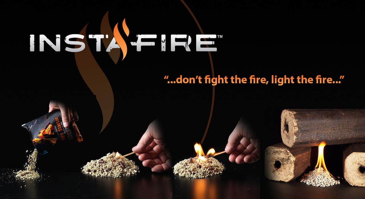 Insta-Fire Fire Starter (22 Packs) - Endorsed by Popular Mechanics - Camping, Emergencies, Hiking, Fishing, Boating, Fire Pits, Grilling, Survival, Food Storage, Boiling Water (as Seen on Shark Tank!)