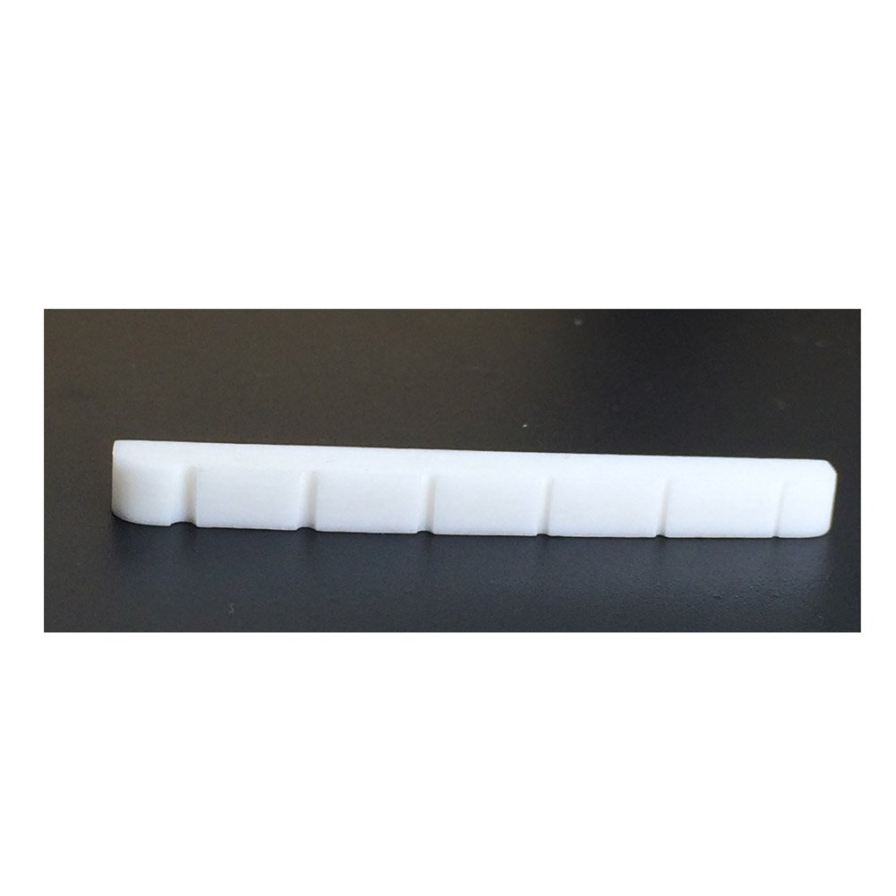 Greenten 2 Pcs 6 String Electric Bone Nut Cattle Bone Slotted Replacement 2Pack (42 X 3.5, Unbleached)