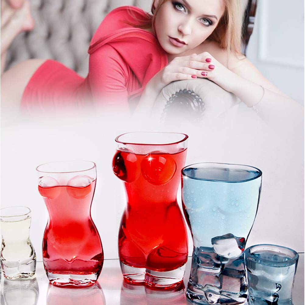 JUOPZKENN Transparent Human Body Glass, 400ML, Lead-Free, Novelty Wine Glass, Drinking Cup for Beer, Vodka, Whiskey, Party