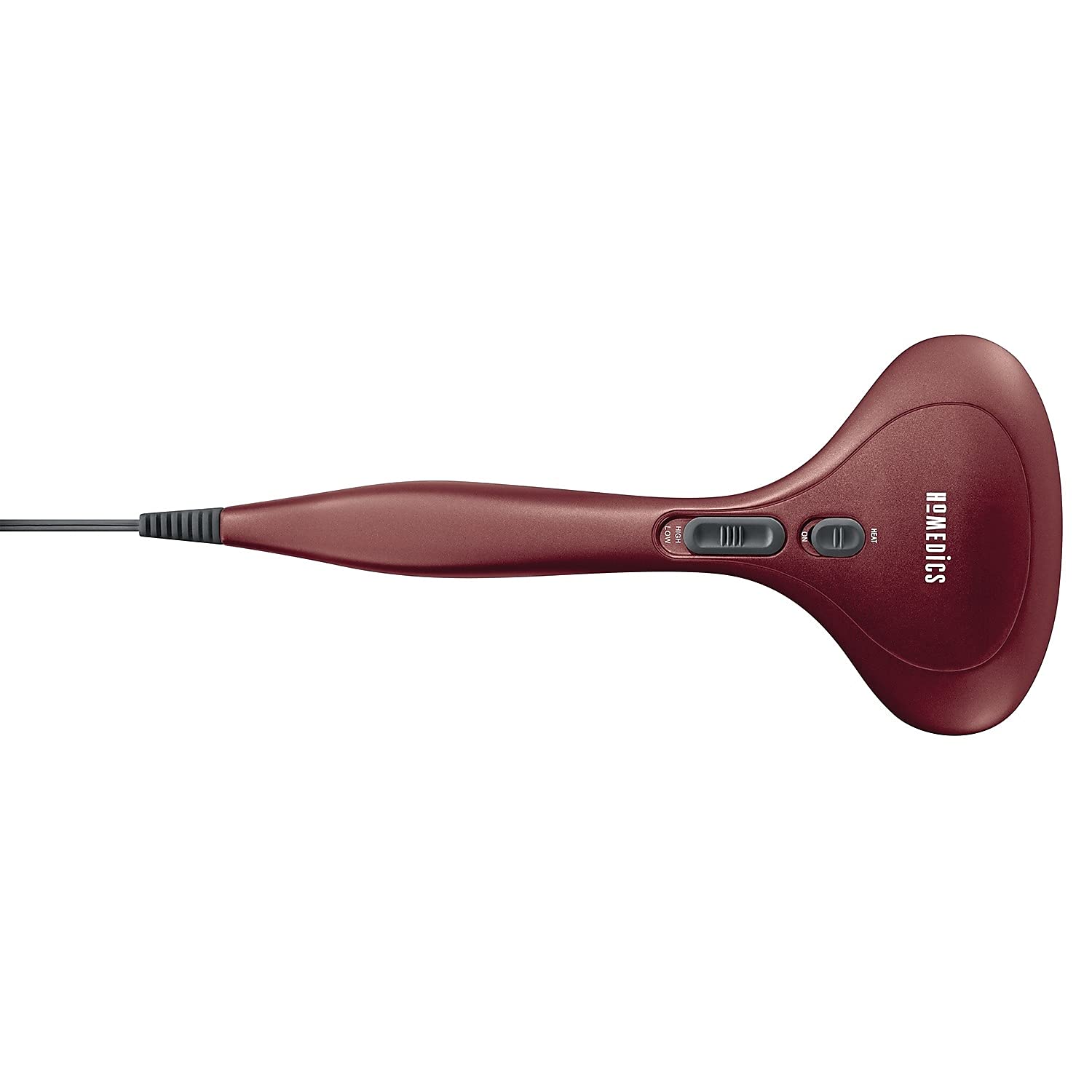 Homedics Compact Neck, Body and Back Massager, Portable Heated Handlheld Percussion Massager with Duel Privoting Heads and Interchangable Nodes for Full Body Tension Release