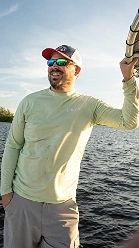 HUK Men's Standard Pursuit Vented Long Sleeve 30 UPF Fishing Shirt, Key Lime, 3X-Large