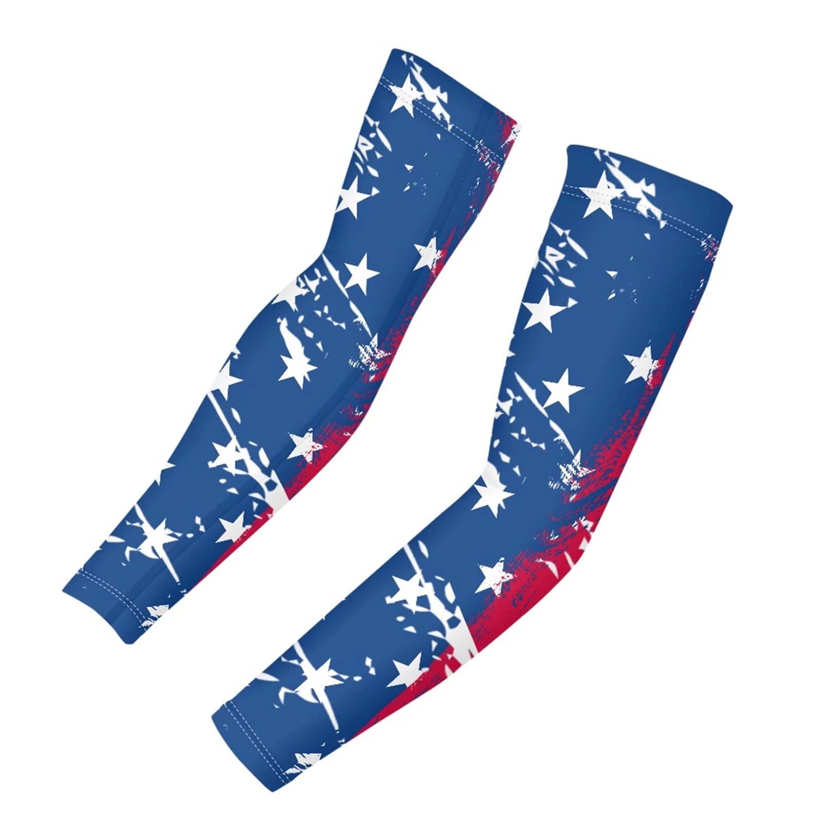 JEOCODY Vintage American Flag Pattern Cooling Sports Sleeves Outdoor Cycling Golf Sports Sleeves for Arms Covers for Tattoo Cover Up