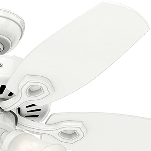 Hunter Fan Company, 52105, 42 inch Builder Snow White Ceiling Fan with LED Light Kit and Pull Chain