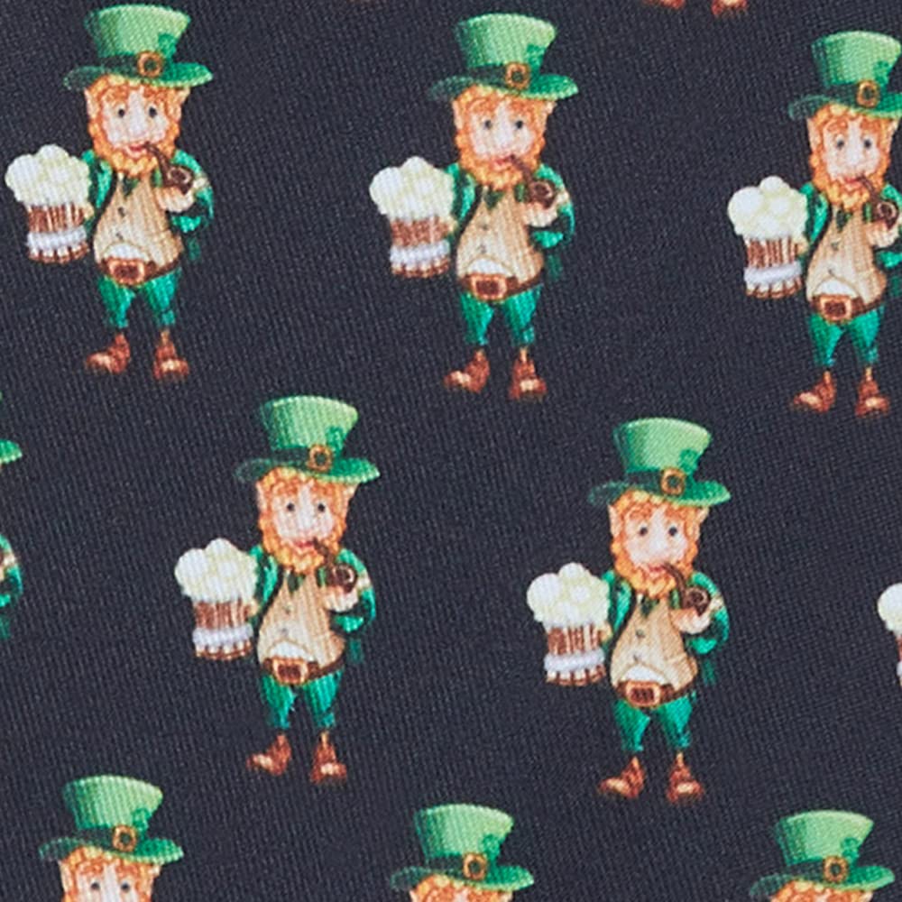 Jacob Alexander Men's Happy Saint Patrick's Day Leprechaun Holding Drinks Pattern Suspenders - Dark Green