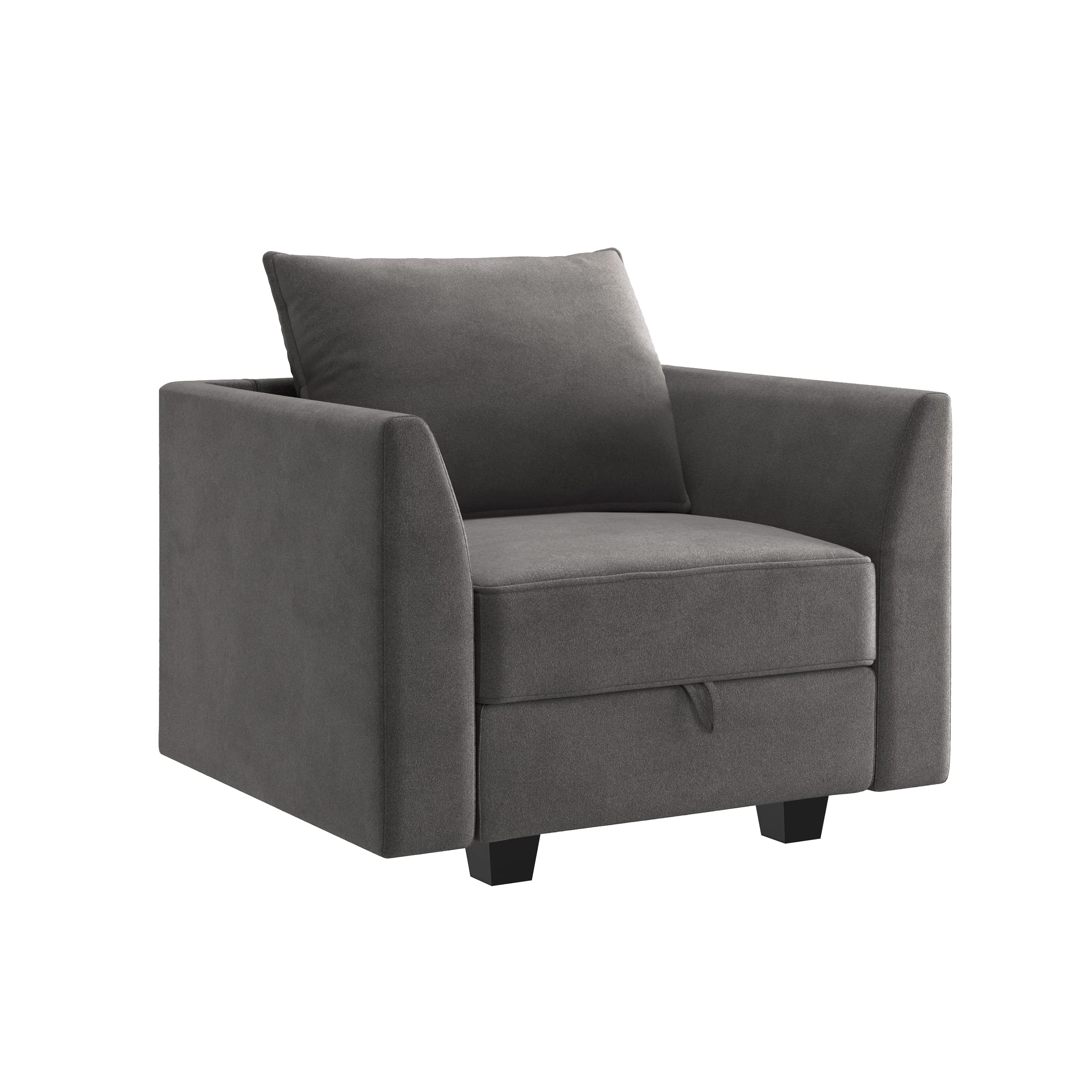 HONBAY Armrest Module for Modular Sectional Sofa, Pair of Sofa Armrest for Sectional Modular Couch, Velvet Grey