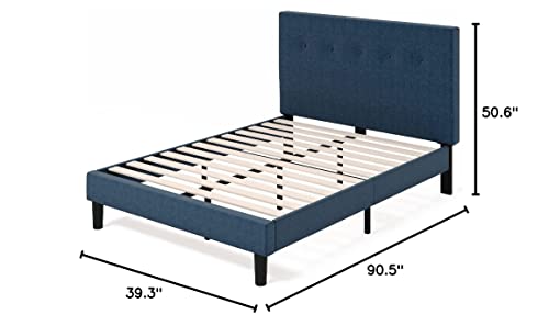 ZINUS Omkaram Upholstered Platform Bed Frame / Mattress Foundation / Wood Slat Support / No Box Spring Needed / Easy Assembly, Full
