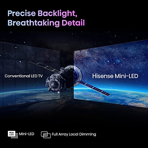 Hisense 55-Inch Class U7 Series Mini-LED ULED 4K UHD Google Smart TV (55U7K) - QLED, Native 144Hz, 1000-Nit, Dolby Vision IQ, Full Array Local Dimming, Game Mode Pro, Alexa Compatibility