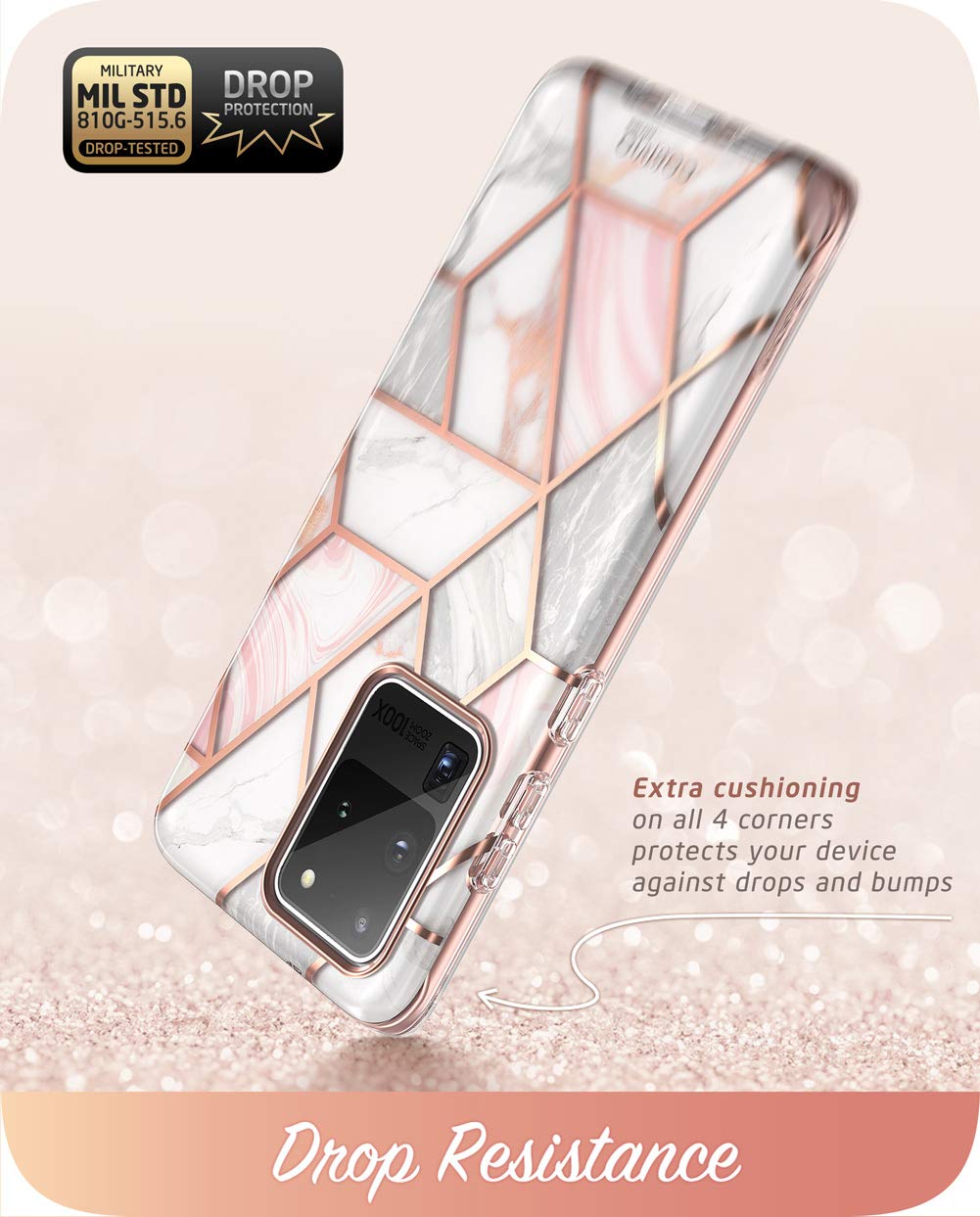i-Blason Cosmo Series Case for Samsung Galaxy S20 Ultra 5G (2020 Release), [Built-in Screen Protector] Slim Stylish Protective Case (Marble)