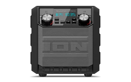 ION Audio Tailgater Express | Compact Water-Resistant Wireless Speaker System with AM/FM Radio & USB Charge Port (20W) (Renewed)