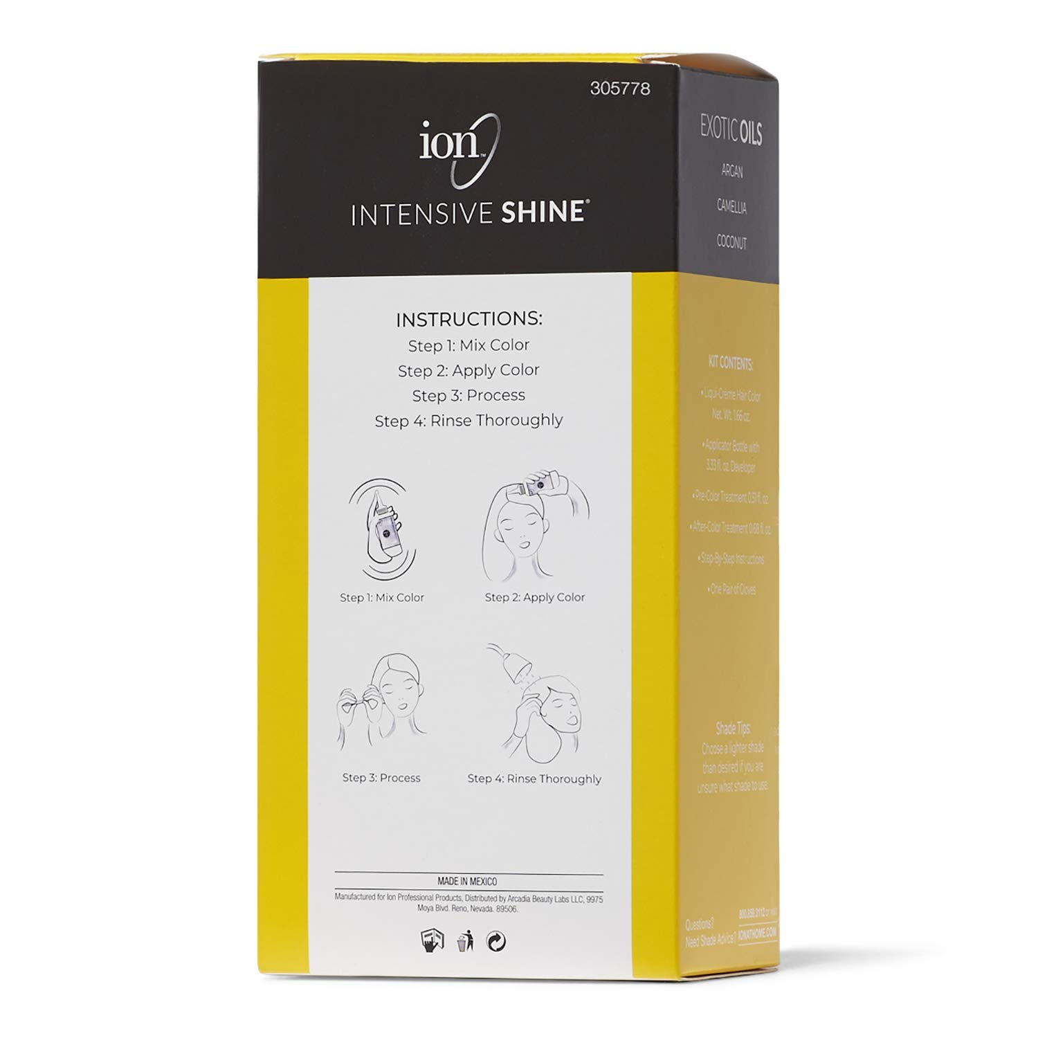 ION Intensive Shine Permanent Liqui-Creme Hair Color Kit Fade Resistant Gray Coverage 2.5 Times More Shine Brilliant Long Lasting Color - Light Golden Blonde 8G