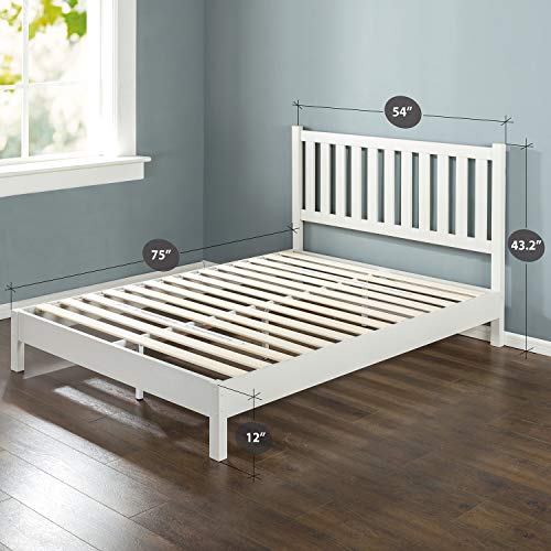 Zinus Wen Wood Deluxe Platform Bed Frame, Full & 8 Inch Foam and Spring Mattress/CertiPUR-US Certified Foams/Mattress-in-a-Box, Full