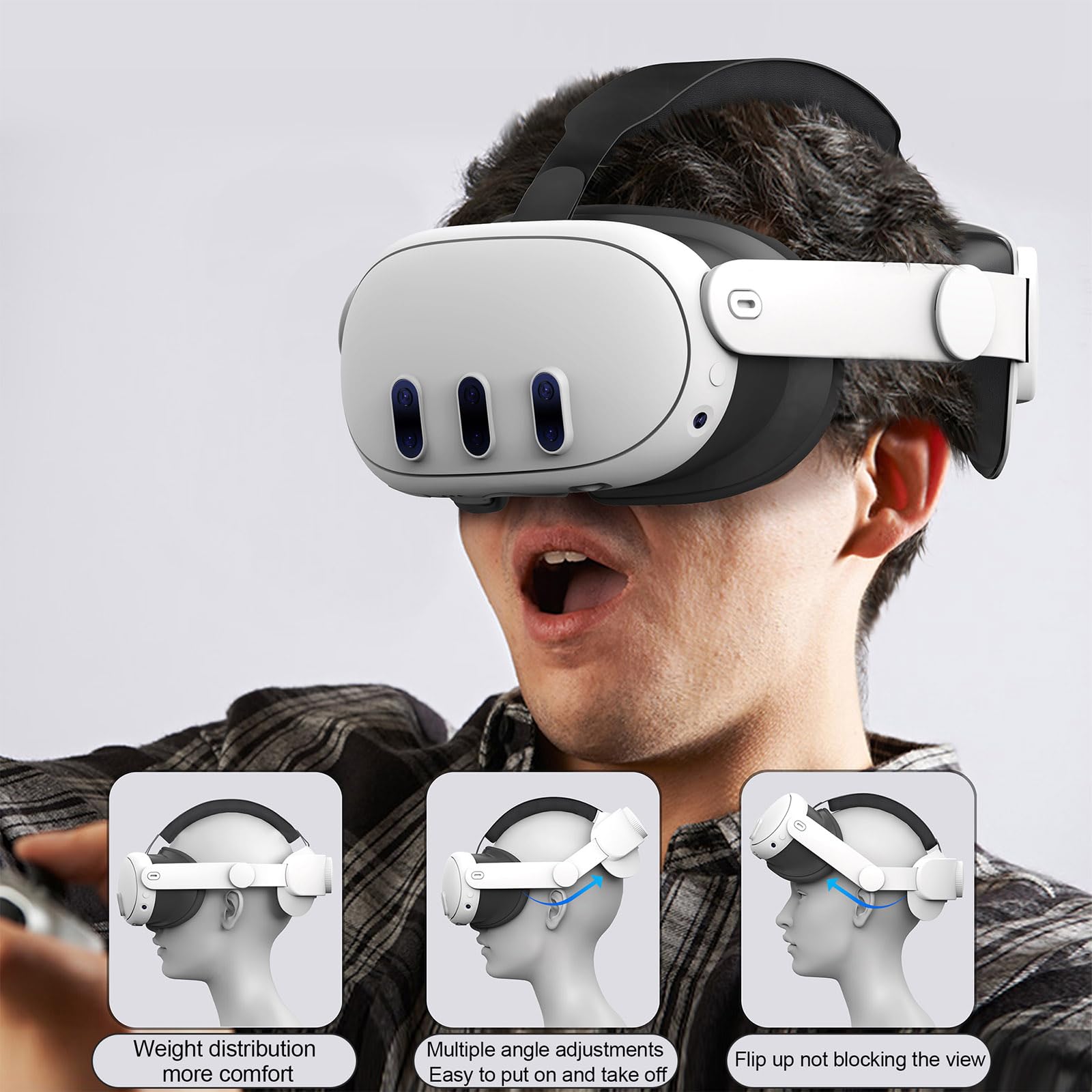 Head Strap for Meta/Oculus Quest 3, Adjustable Elite Strap Headband Replacement for for Oculus Quest 3 Accessories