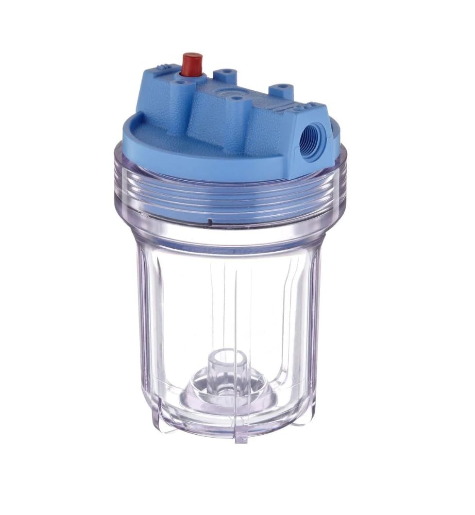 IPW Industries Inc. - 158110 - Standard 5" Filter Housing with 3/8" NPT #5 Under Sink Clear Water Filter Housing with Pressure Relief Button