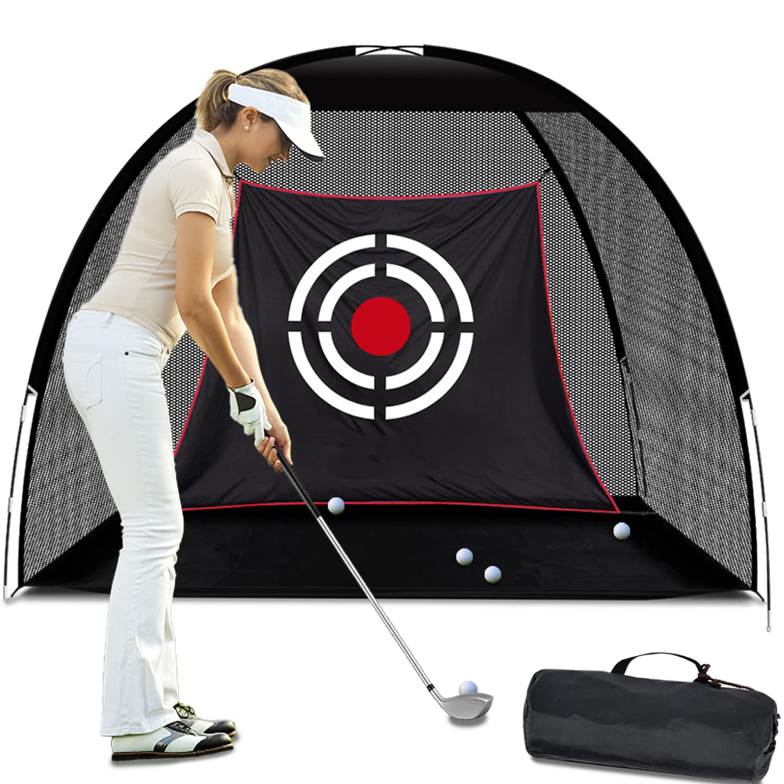 Indoor Golf Practice Net Golf Nets for Backyard Kids Golf Nets Indoor&Outdoor Golf Practice Hitting Nets Portable Golf Training Equipment 6.7x5x3.3FT