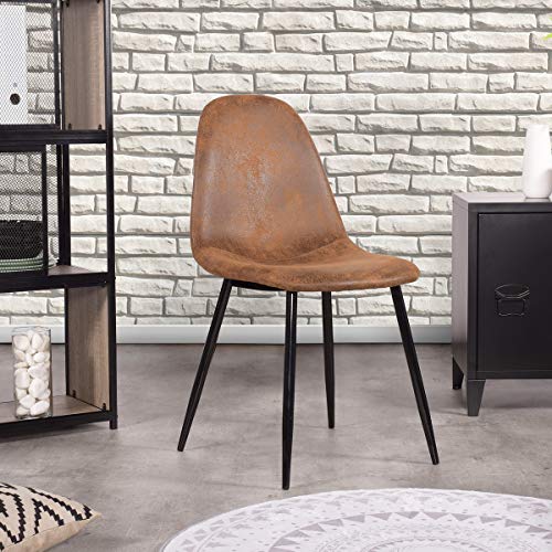 Homy Casa Inc Charlton Suede Brown A Chair, 16.9 in x 18.1 in x 33.9