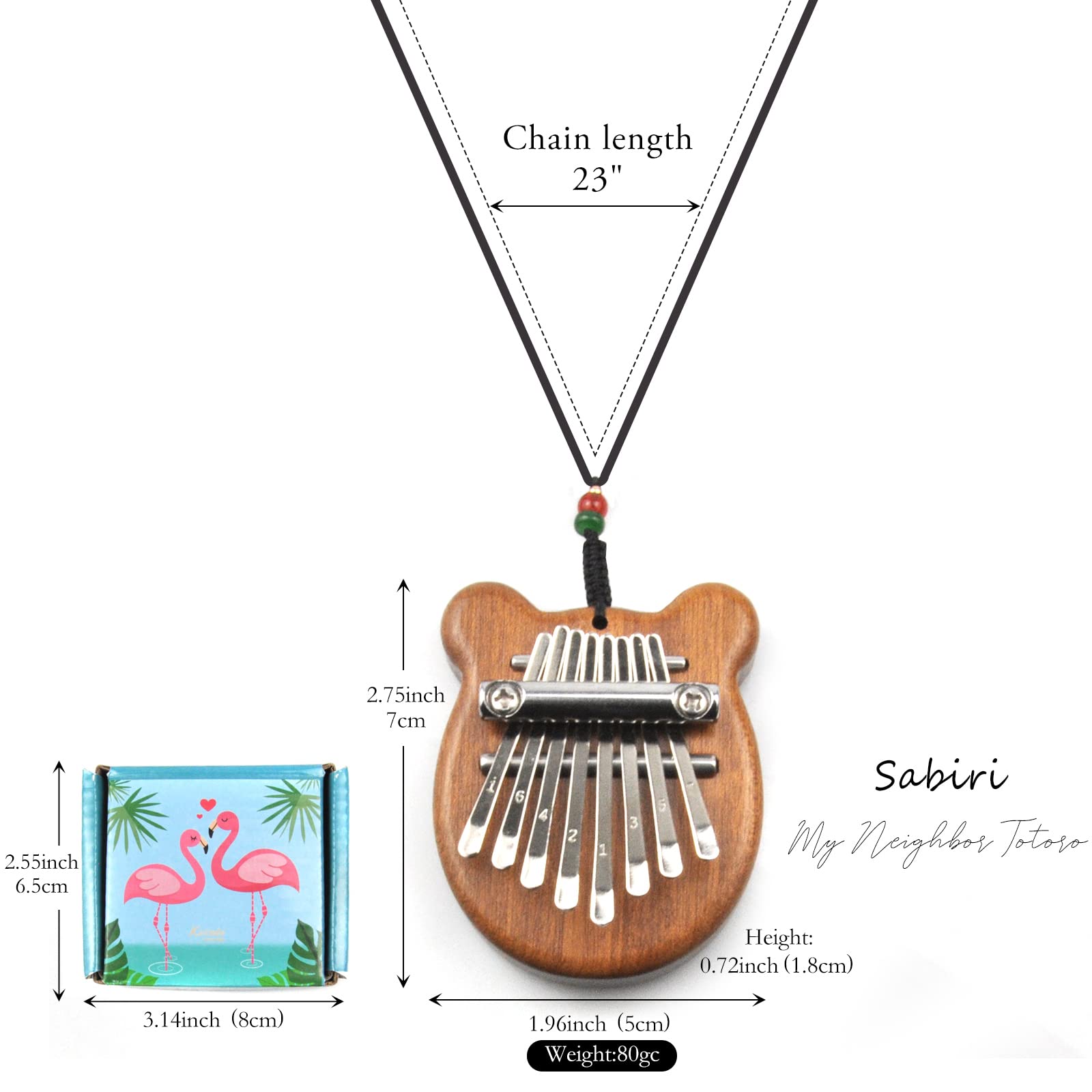 Kalimba Thumb Piano - 8 Keys Tiny piano,Portable Mini Finger Piano with Lanyard, Musical Instruments for Kids and Adults, Perfect Musical Gifts for Beginners