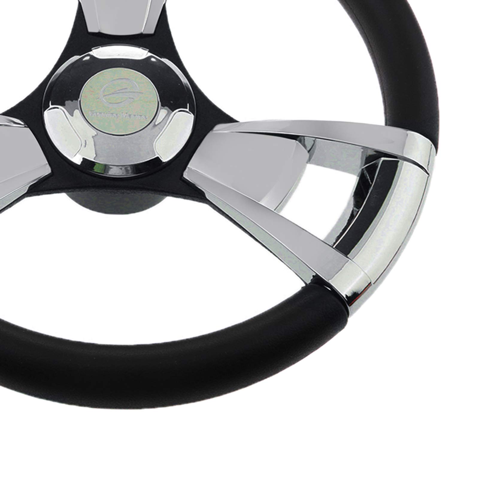 Homyl Stainless Steel 3 Polished Spoke Steering Wheel 350mm For Marine Boat