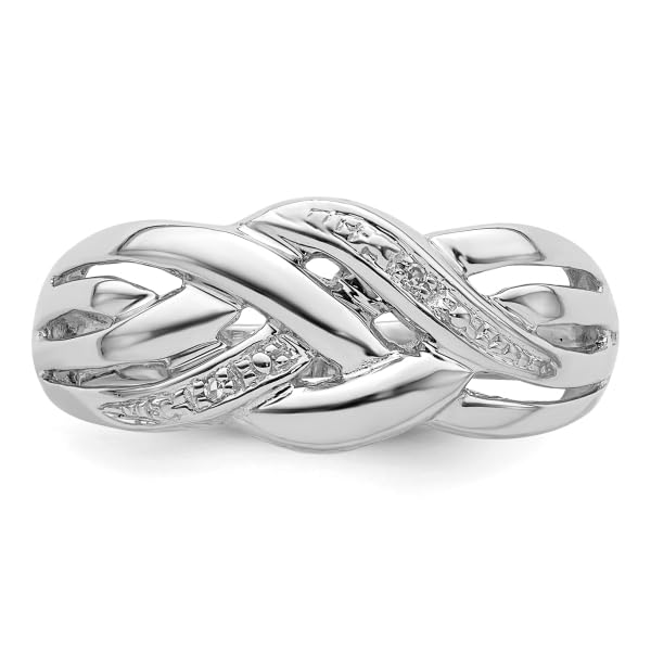 IceCarats 925 Sterling Silver Diamond Ring Size 6