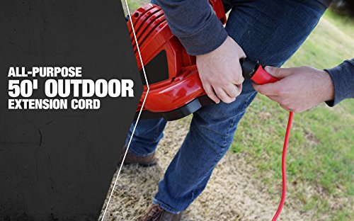 Southwire 2408SW8804 14/3 SJTW ft Vinyl Outdoor All-Purpose Extension Cord Waterproof, 50', Red