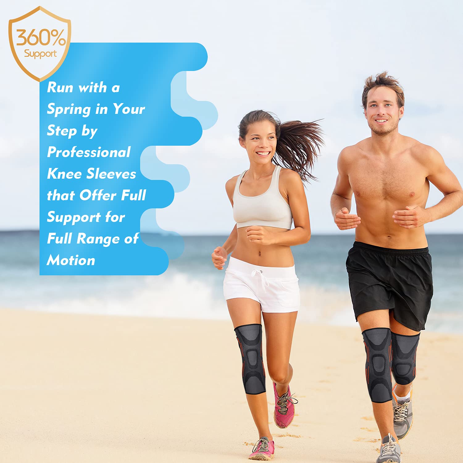 Knee Compression Sleeve - Knee Brace for Men & Women with Patella Gel Pads & Side Stabilizers, Knee Support for Working Out, Running, Weightlifting, for Arthritis Joint Pain Relief ACL Size XL