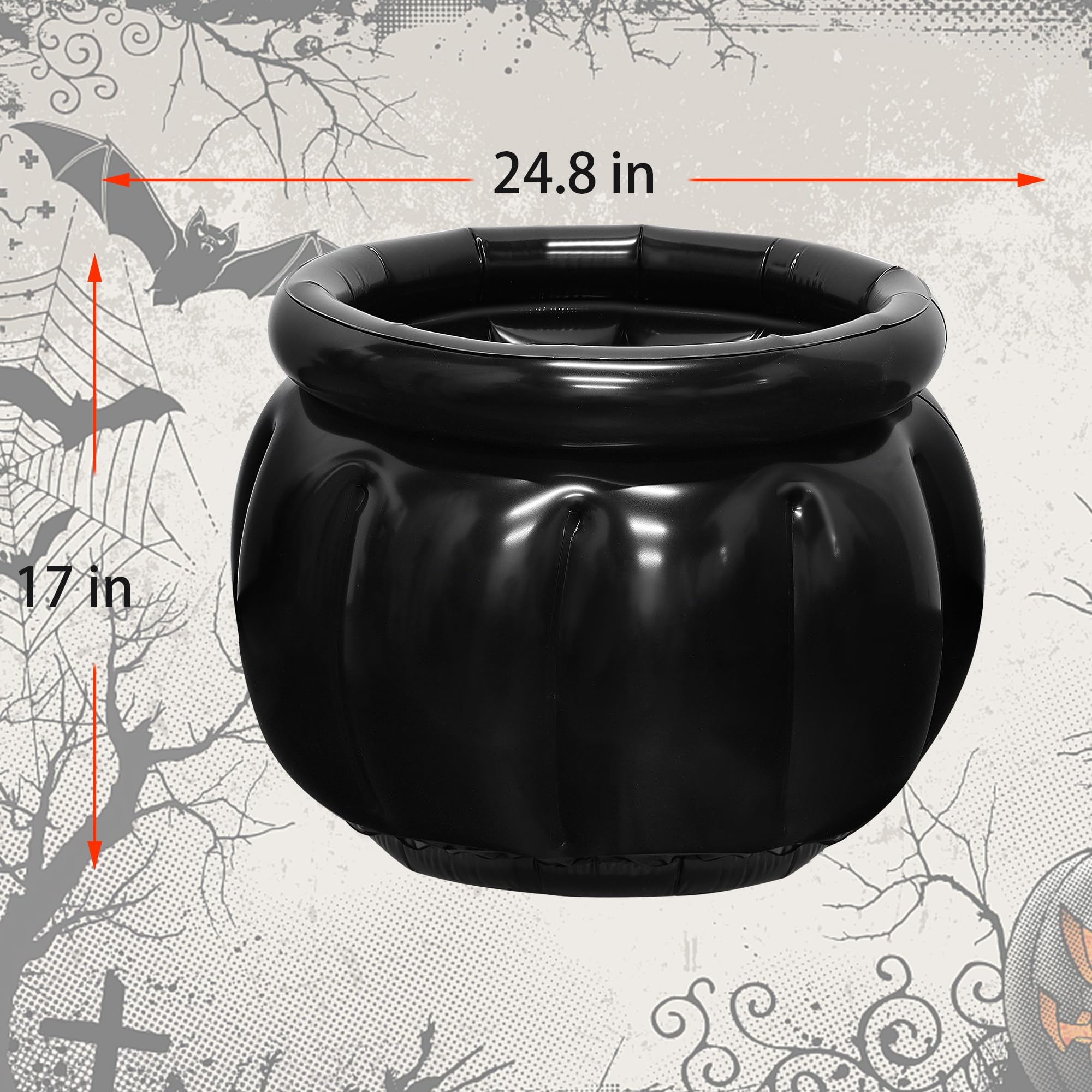 Triumpeek 2 Packs Halloween Inflatable Cooler for Luau Swimming Pool Halloween Party Photo Prop Decoration (2 Packs - Black Cauldron)