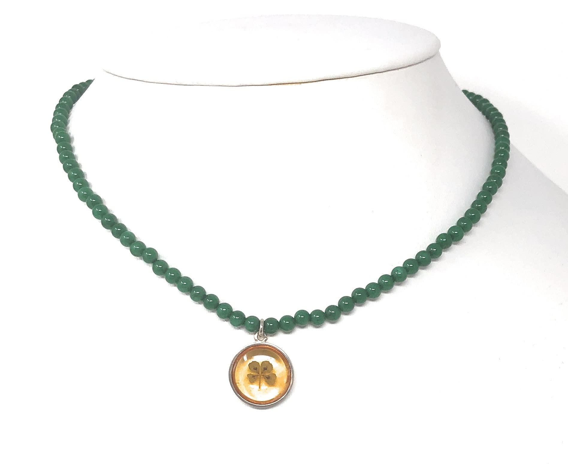 J.I. Stern Collection Jade Dark Green Necklace, 16.5 inch