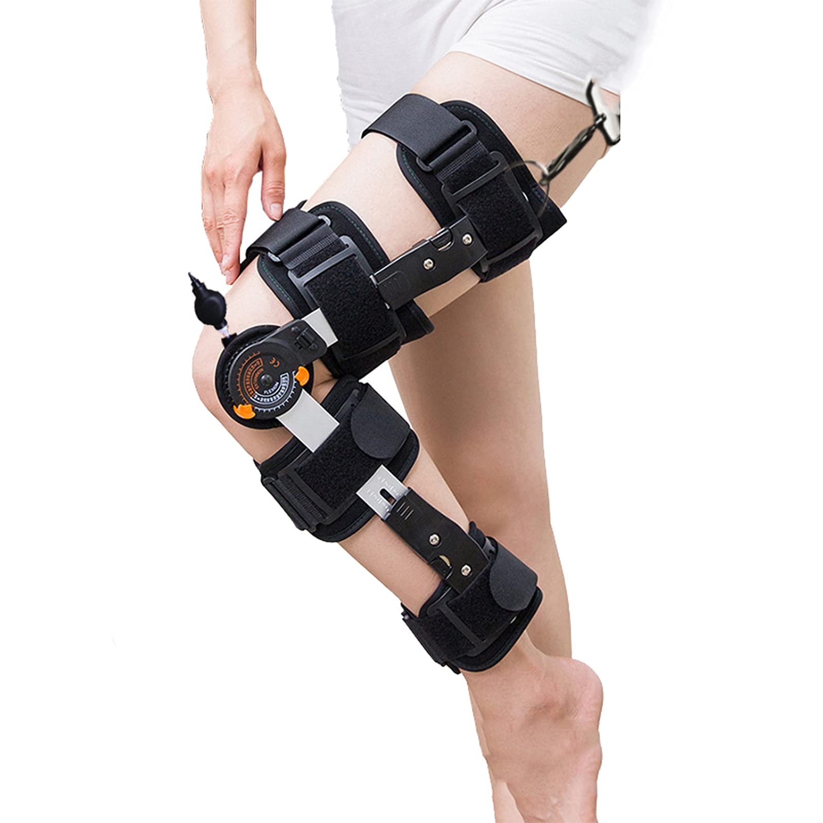 Knee Orthosis Immobilizer Adjustable Hinged Knee Brace Splint Stabilizer for Arthritis Meniscus Tear Ligament Injury for Leg Post-Op Fracture