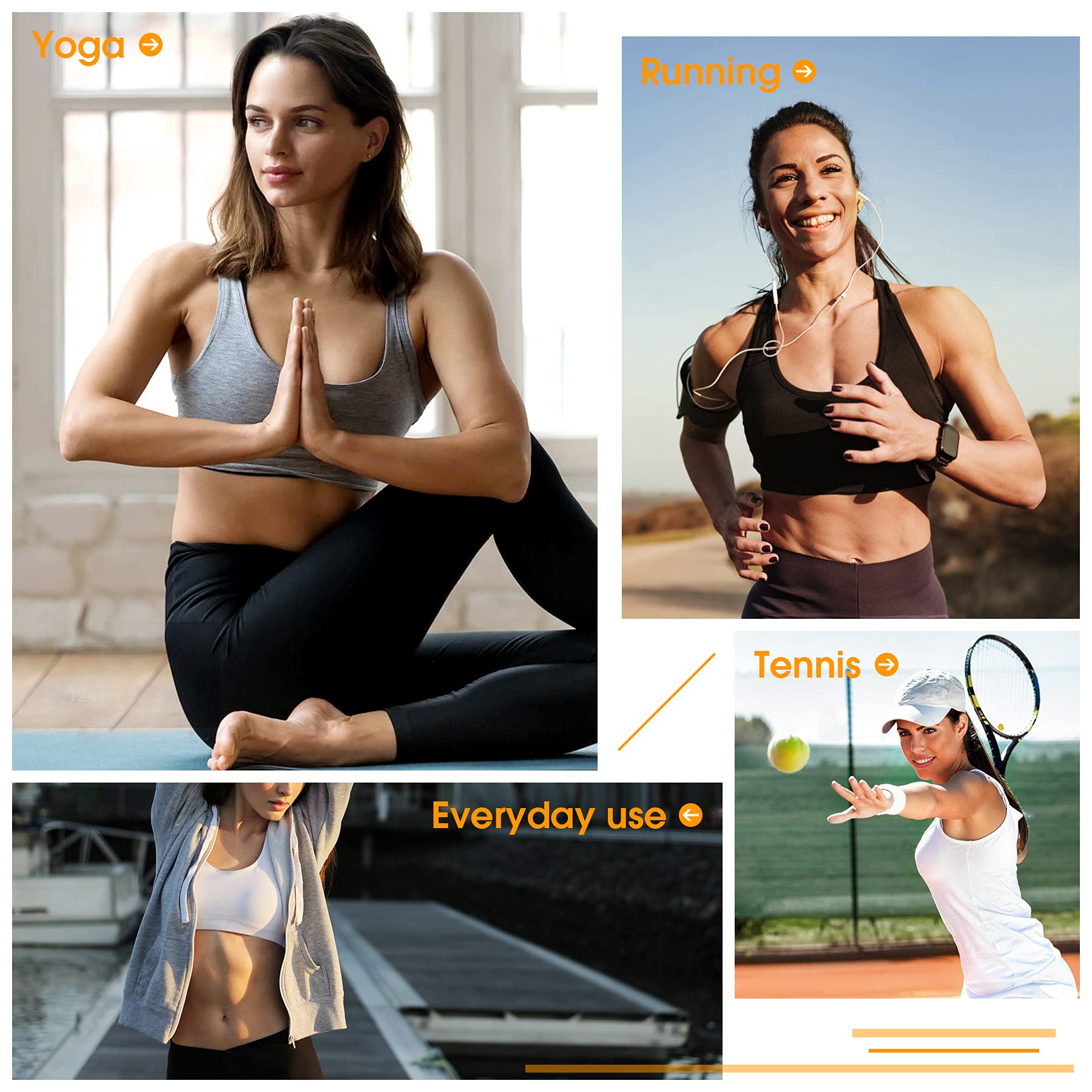 IHHCOXK High Impact Sports Bra for Women Front Adjustable Straps Full Coverage Compression Yoga Bra Wireless Tank Top (Pink, Medium)