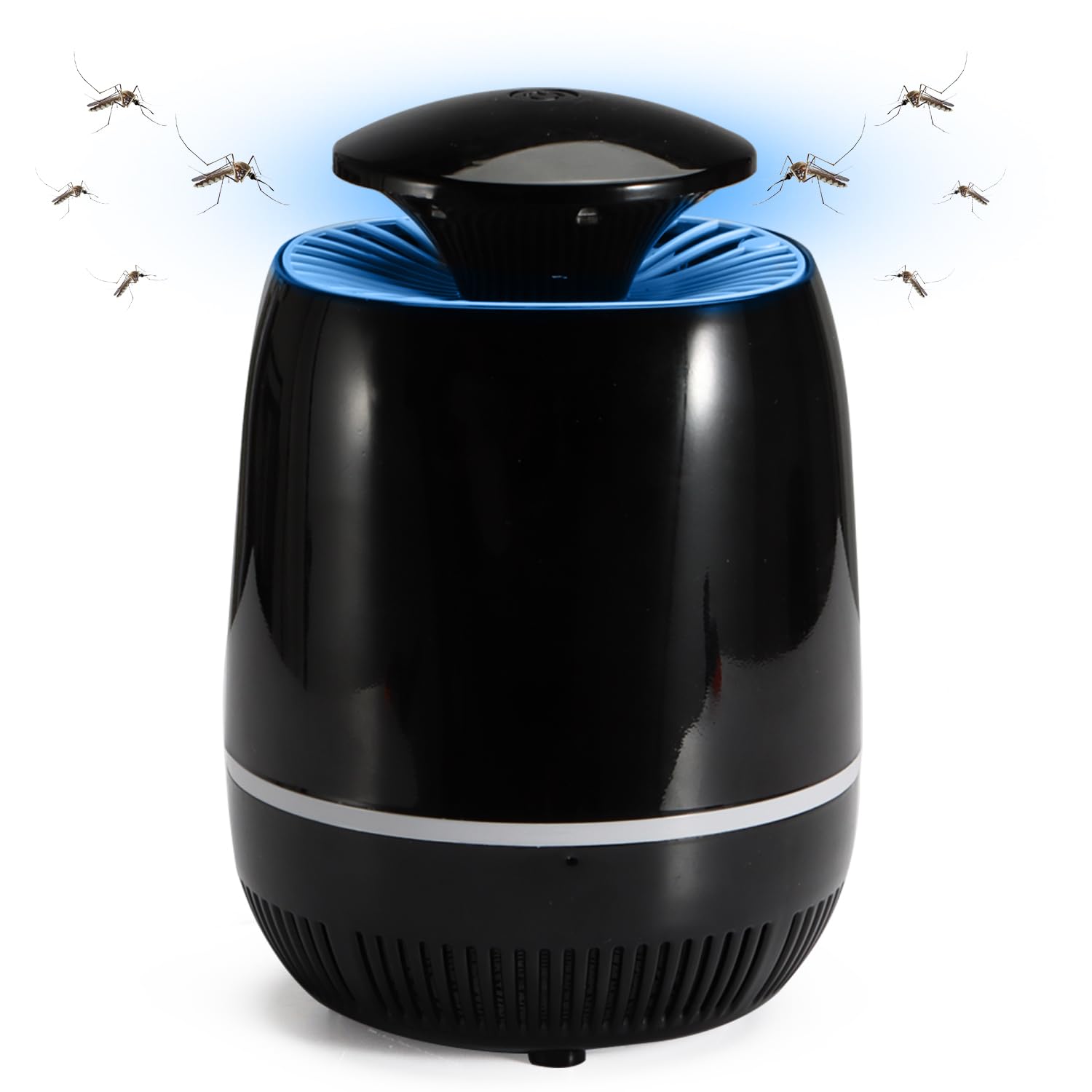 Indoor Insect Trap, Bug Zapper Indoor, Catcher & Killer for Mosquitos, Gnats, Moths, Fruit Flies, Fruit Fly Traps for Home - Fly Traps Indoor with Suction, Bug Light (Black)