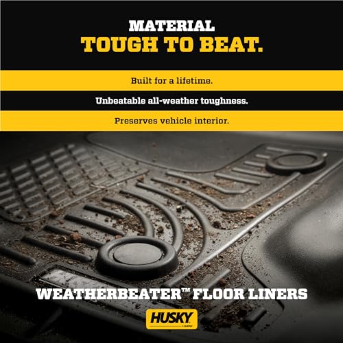 Husky Liners Weatherbeater Floor Mats | Fits 2013-2016 Ford Fusion, 2013-2016 Lincoln MKZ | Front & 2nd Row, 3-pc Black - 99751