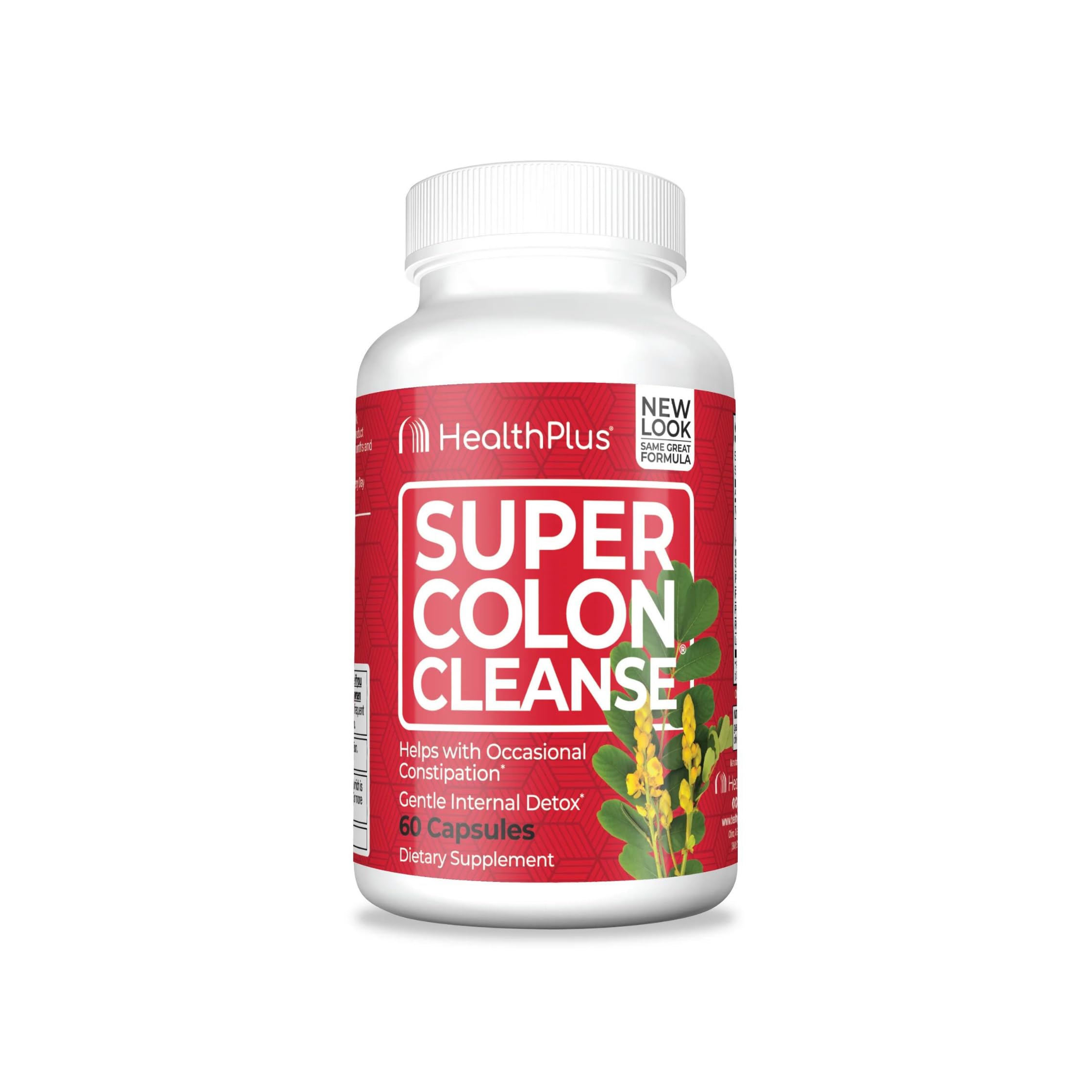 Health Plus Super Colon Cleanse 10 Day Gentle Gut Cleanse Detox, Psyllium Husk, Probiotics for Constipation Relief & Digestive Support, 60 Capsules