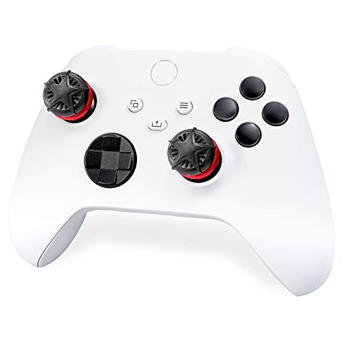 KontrolFreek Call of Duty: Black Ops Cold War Performance Thumbsticks for Xbox One and Xbox Series X | 2 High-Rise, Convex | Black/Red
