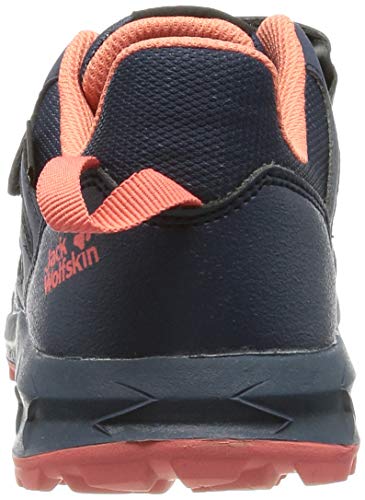 Jack Wolfskin Woodland Texapore Low Vc K Hiking Boot, Dark Blue/Rose, 11 US Unisex Big Kid