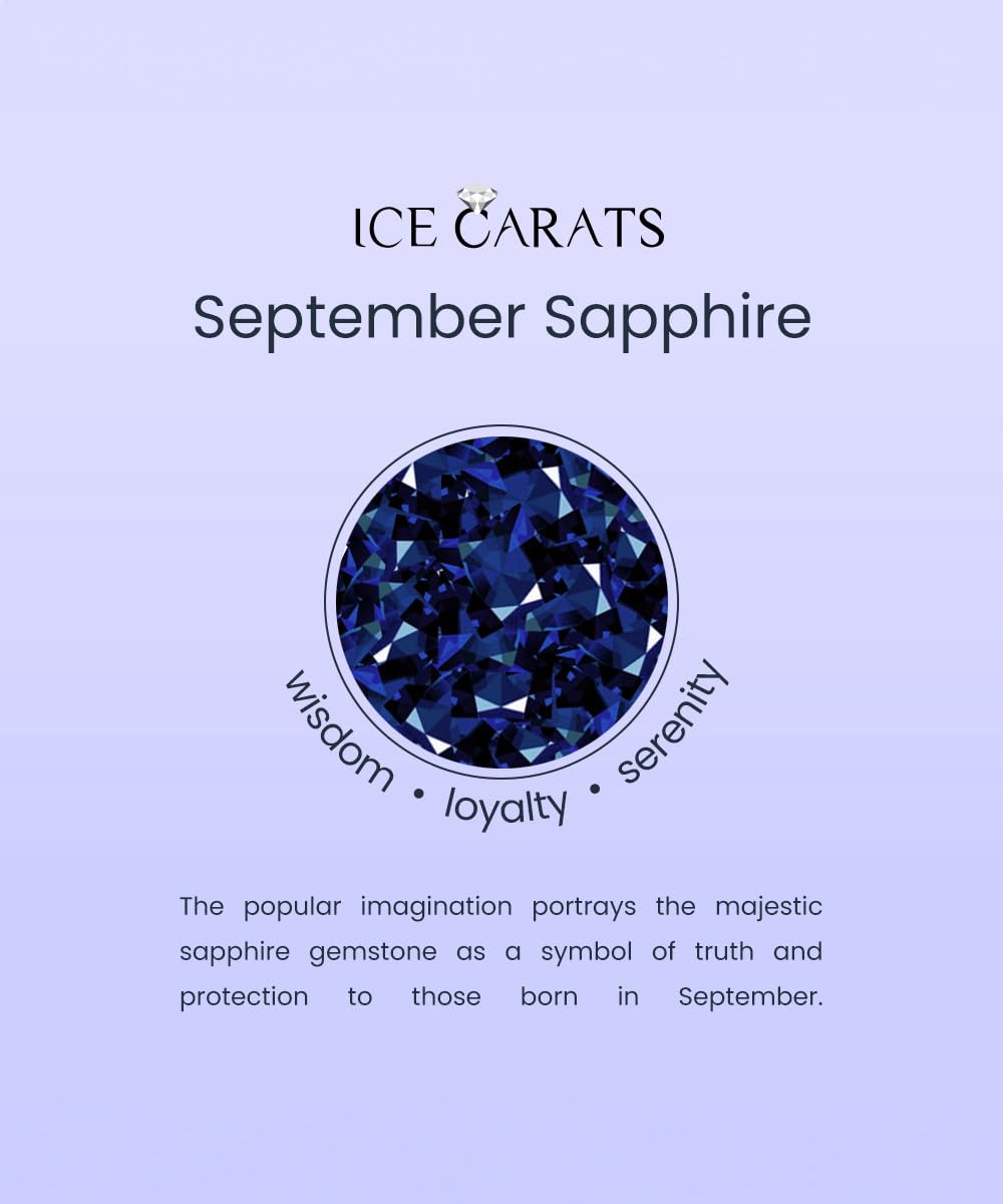 IceCarats 14K Yellow Gold Blue Sapphire Ring Gemstone Band September Birthstone Jewelry Size 7.00
