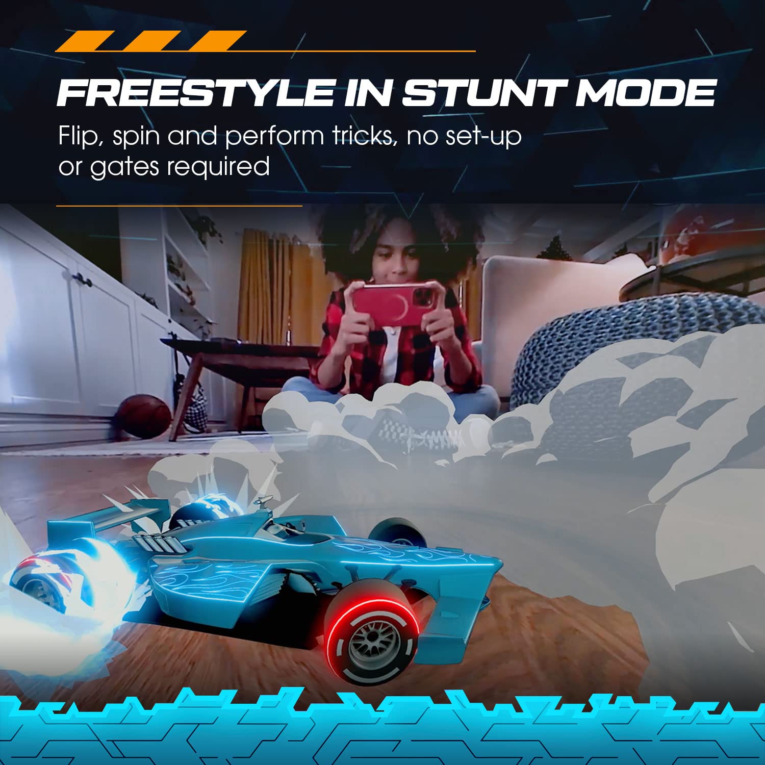 Hot Wheels: Rift Rally - Mixed Reality Driving Game - 140+ Legendary Hot Wheels - Multiple Game Modes - Customizable In-home Track - For PS 4/5, iPhone, iPad (Chameleon RC Supercar Collectors Edition)