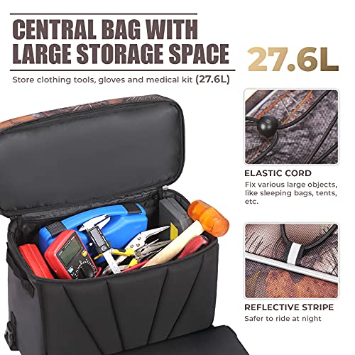 kemimoto Seat Bag for ATV w/Cushion Soft Cooler Bags Water-resistant ATV Storage Bag Camo