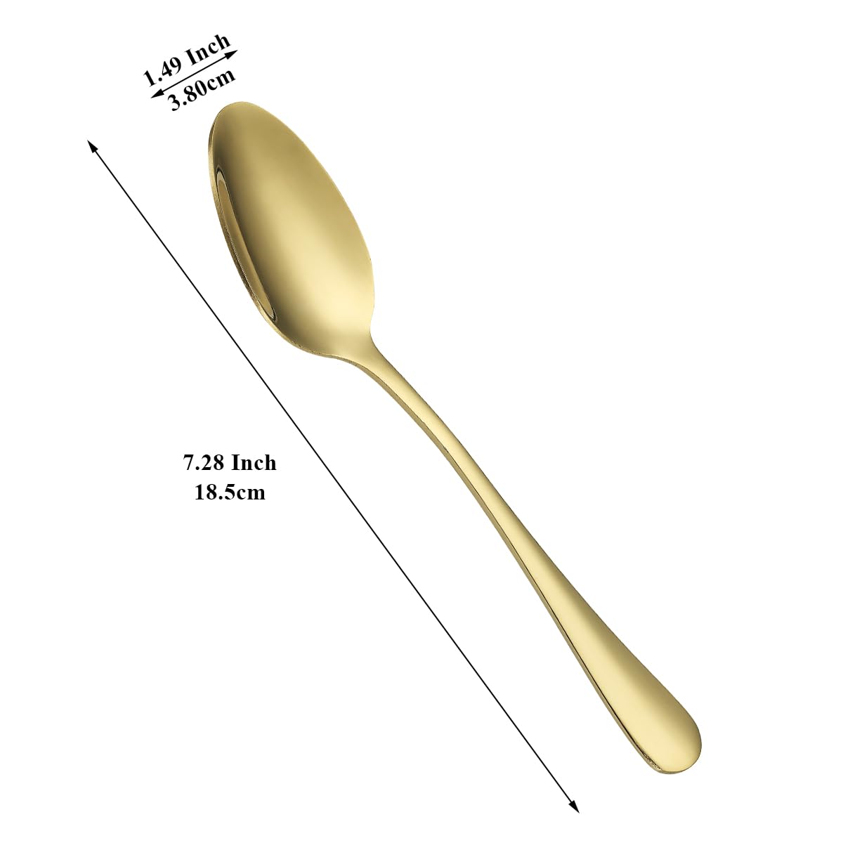 ReaNea Gold Dinner Spoons 12 Pieces, Stainless Steel Titanium Gold Plating Table Spoon, Soup Spoons, Use for Home, Restaurant, Wedding, Parties, Events, Christmax