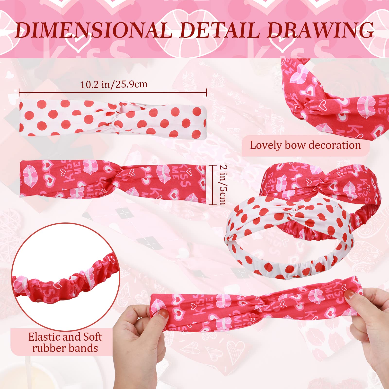 Jutom 12 Pieces Valentine's Day Headbands for Women Elastic St. Patrick's Day Non Slip Hair Accessories Bulk(Shamrock Pattern)