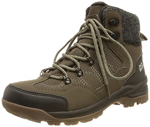 Jack Wolfskin Men's Aspen Texapore Mid Hiking Shoe Boot, Coconut Brown/Blac, 10