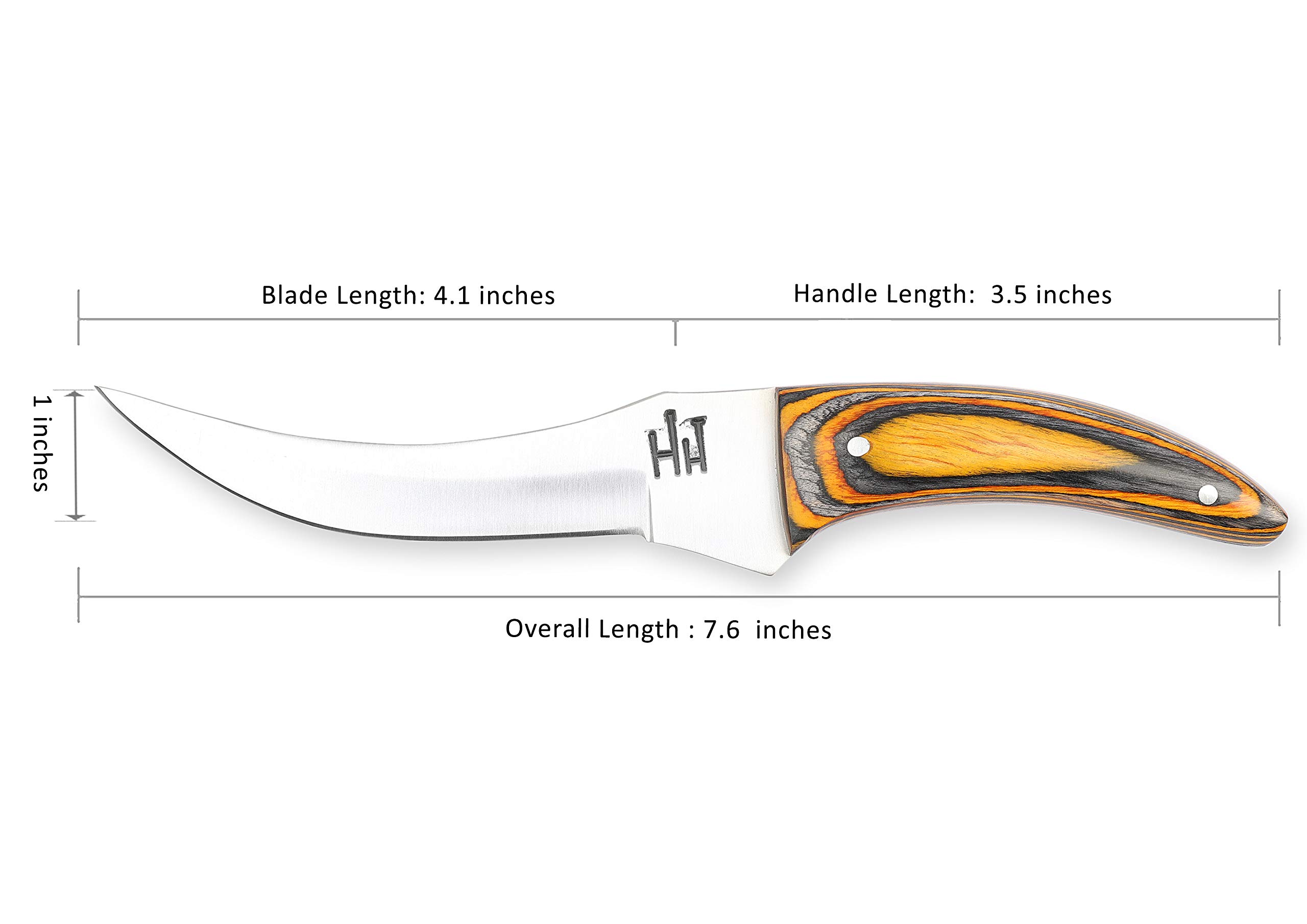 Hobby Hut HH-321, 420C Steel Custom Handmade Hunting Knife with Sheath Fixed Blade Bushcraft Knife Full Tang Designed for Camping and Survival