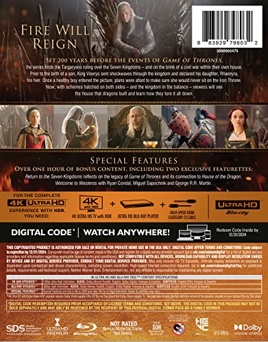 House of the Dragon: The Complete First Season (4K Ultra HD/Blu-ray/Digital) [4K UHD]