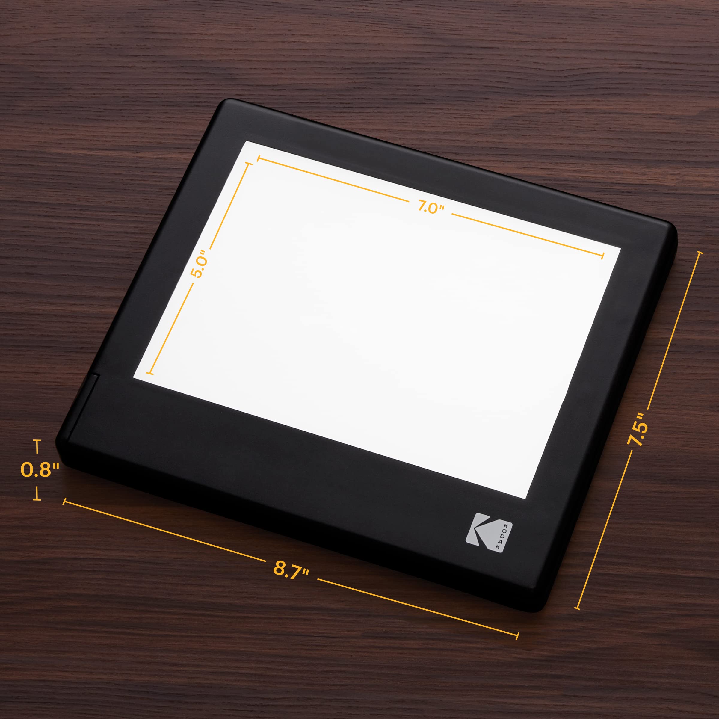 KODAK LED Light Box 7βx5β for Negatives, Slides & Films | Illuminated Board Panel for Viewing & Scanning Photos, Tattoo Drawing, Artist Sketching, Stenciling & More | Glare-Free, Battery & USB Powered