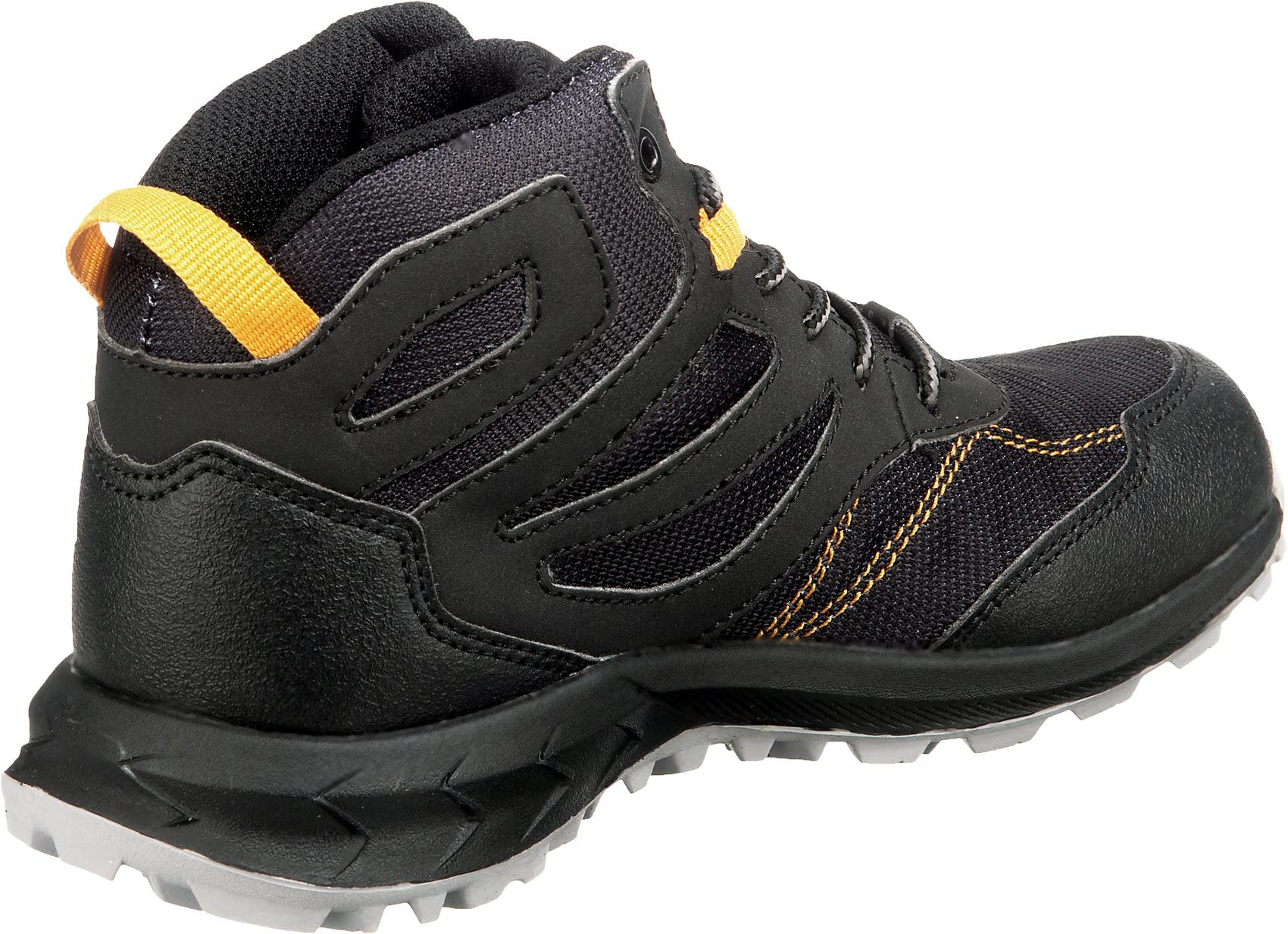 Jack Wolfskin Woodland Texapore Mid K Hiking Boot, Black/Burly Yellow XT, 5 US Unisex Big Kid