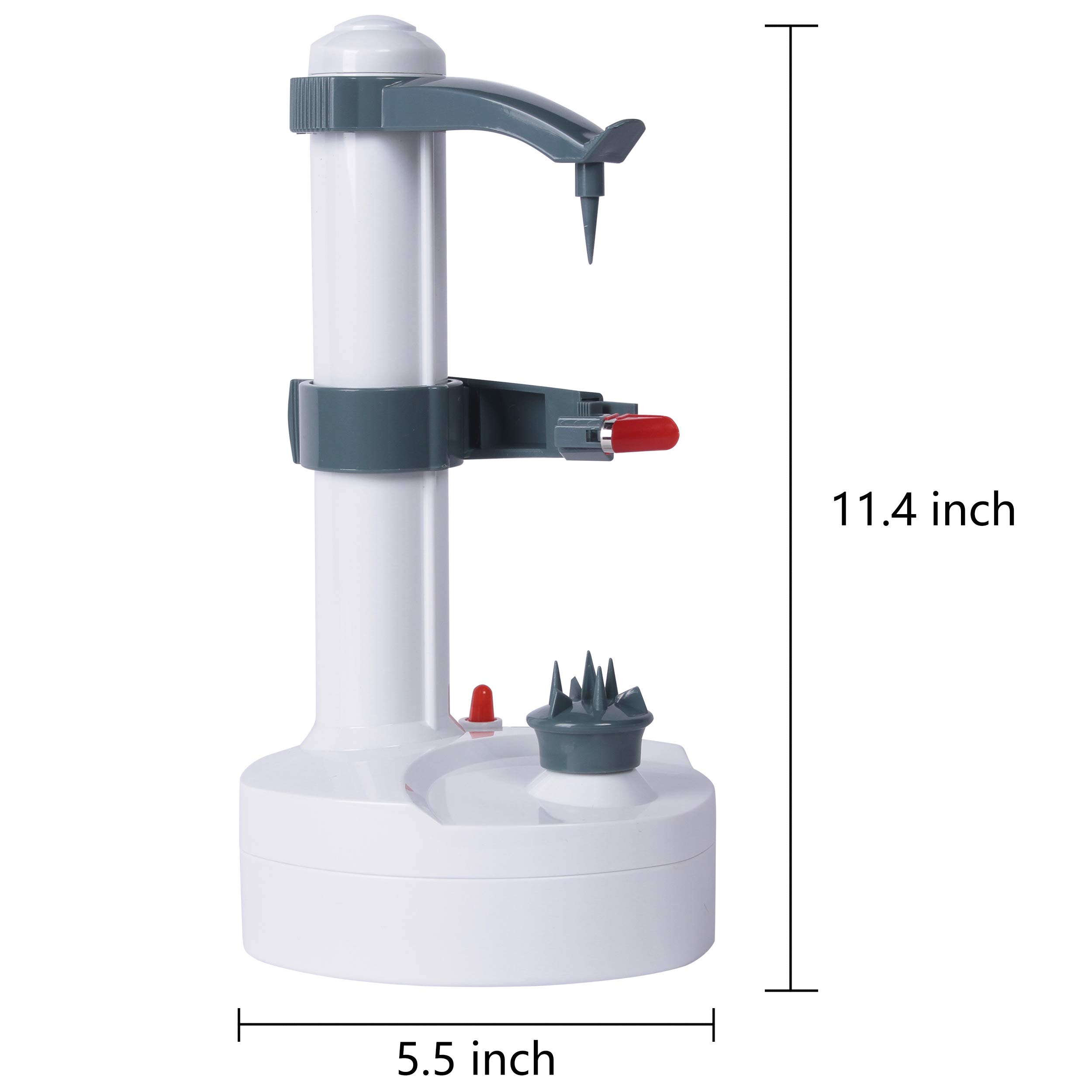 HOTIME Electric Potato Peelers-Electric Apple Peeler Automatic Rotating Fruits Peeler Vegetables Paring Machine Kitchen Peeling Tool for Apple-White