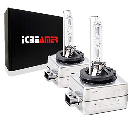 ICBEAMER 6000K D1R D1C D1S Xenon HID Direct Replacement Replace OEM FACTORY Headlight Low Beam light bulbs Diamond White