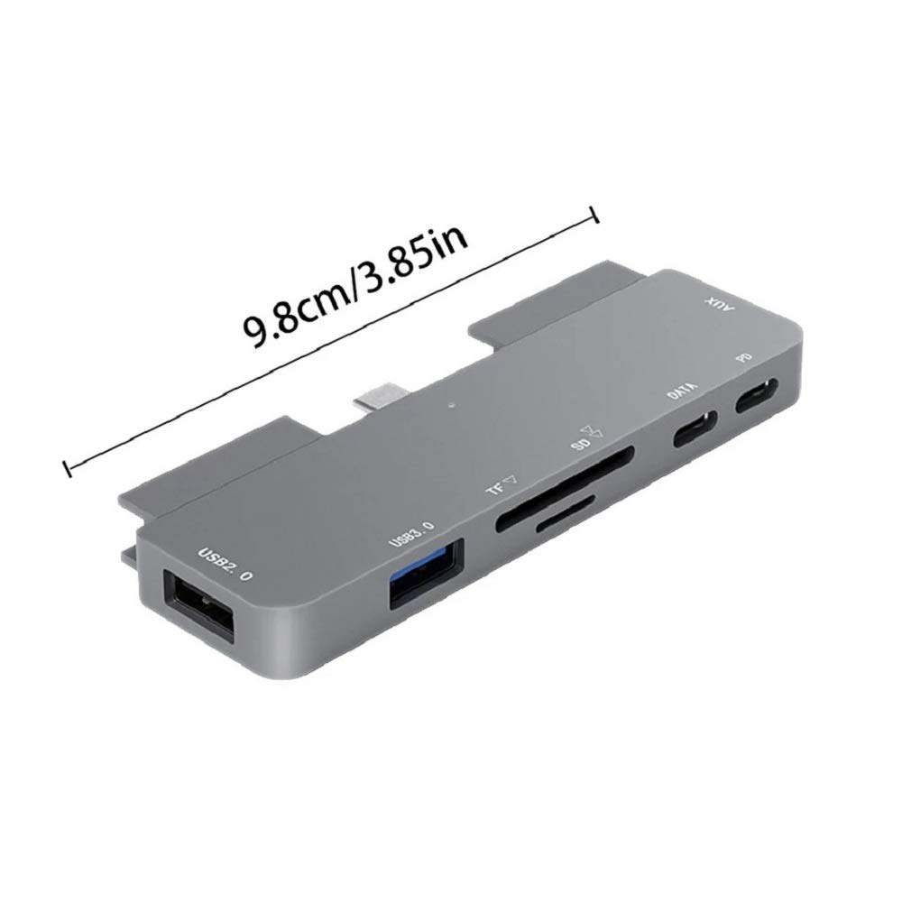 iPad USB C Hub, Lrfeng 7-in-1 USB C Dock to HDMI, USB 3.0, 3.5mm Audio and 60W PD Dock Compatible for New iPad Pro 2021, 2020, 2018, iPad Air 2020, New MacBook Pro/Air, iMac and More