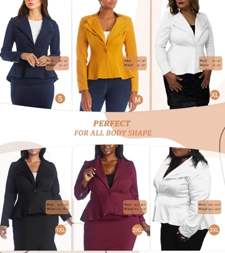 Hybrid & Company Womens Double Notch Lapel Office Blazer JK43864 1073T Black Large