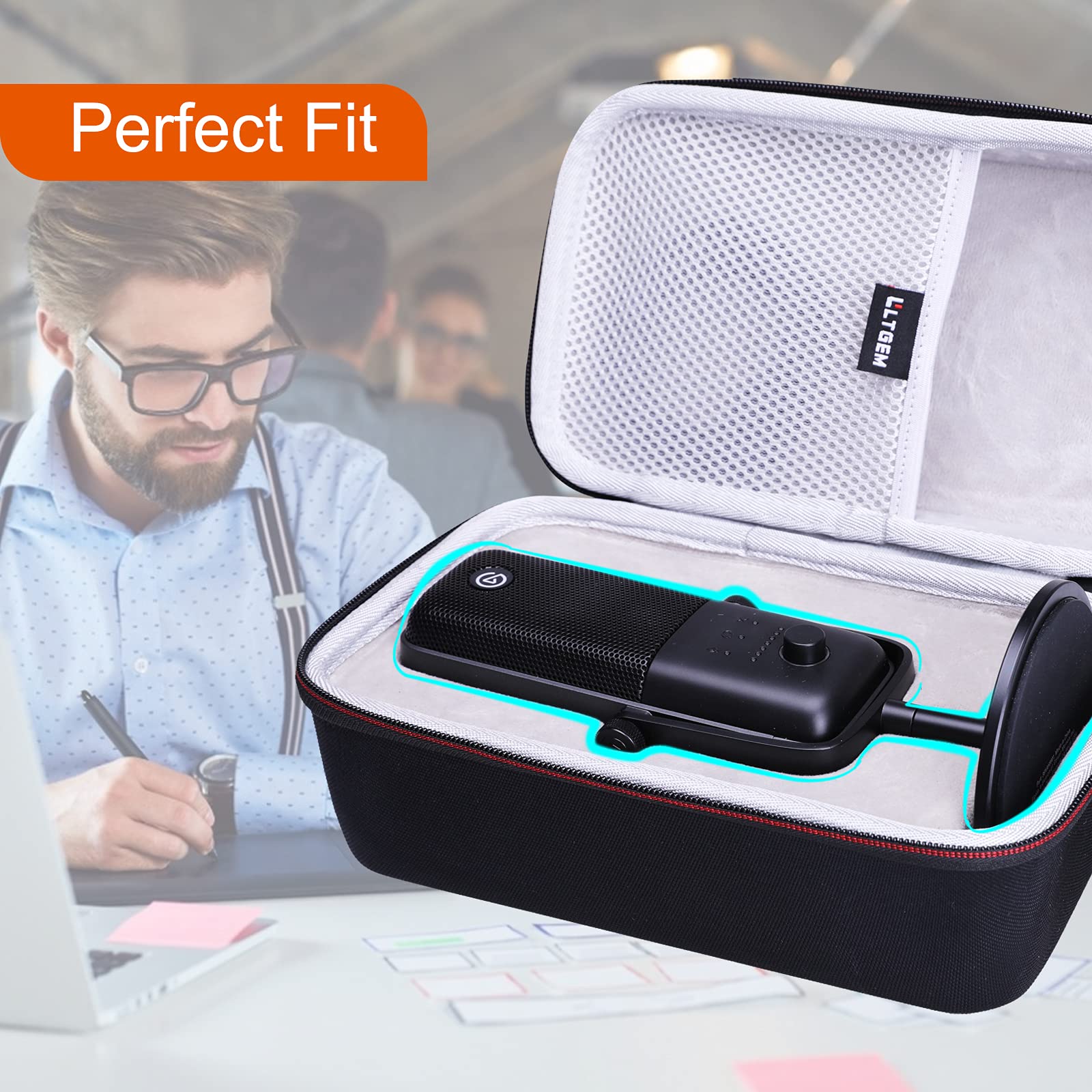 L LTGEM Hard Carrying Case for Elgato Wave: 3–USB Condenser Microphone and Digital Mixer-Storage Protective Bag
